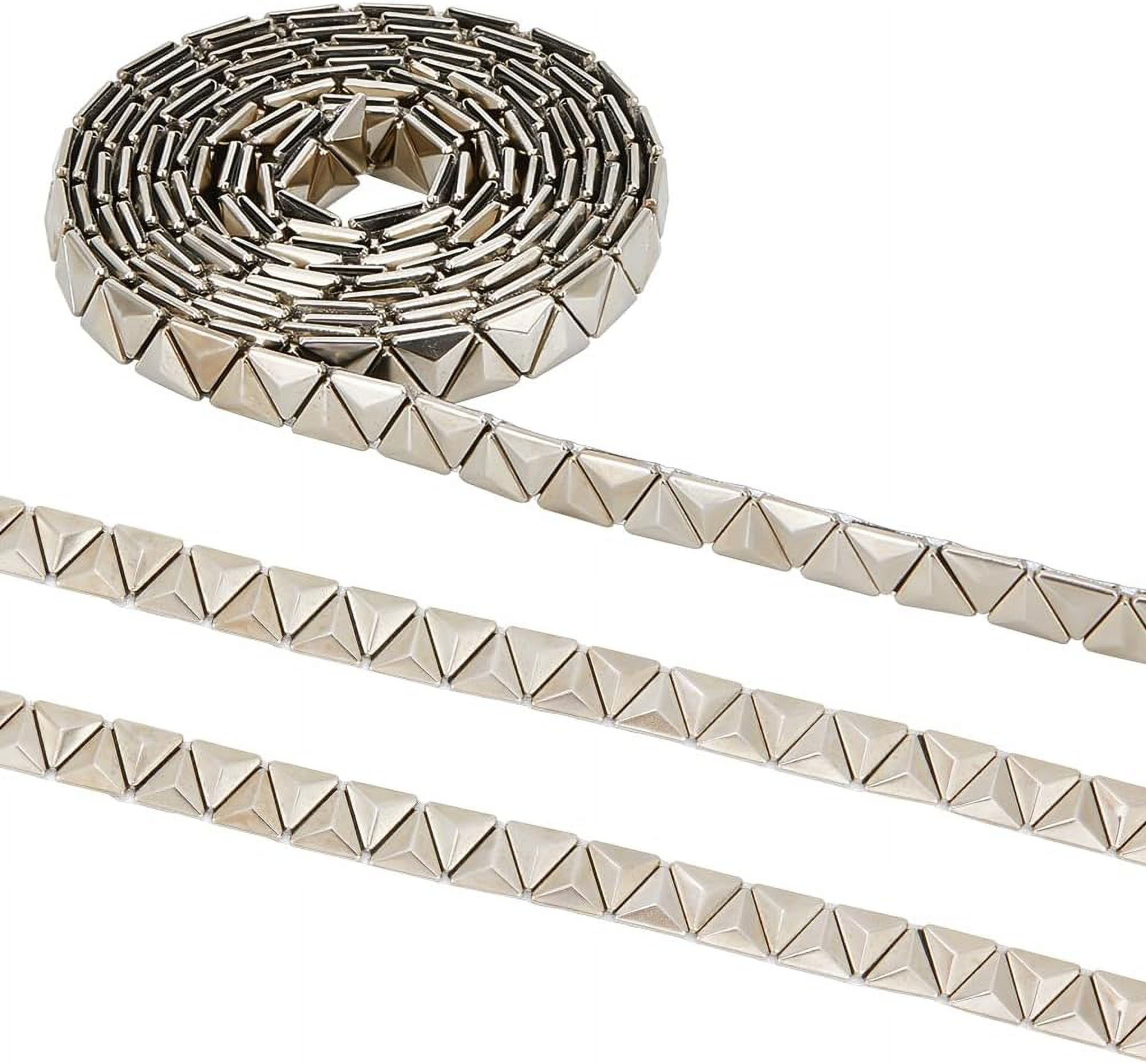 2.5 Yards Hot Fix Nailhead Trim 1/2 inch Wide Stainless Steel Color ...