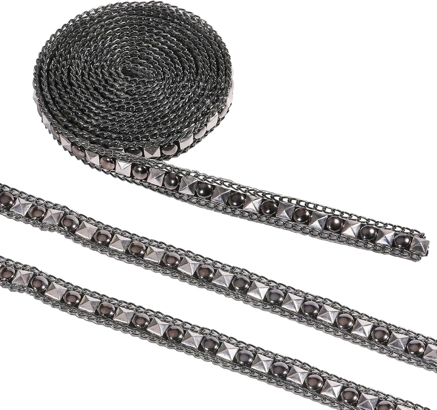 2.5 Yards Hot Fix Pyramid Nailhead Trim Stainless Steel Iron-on Nail ...