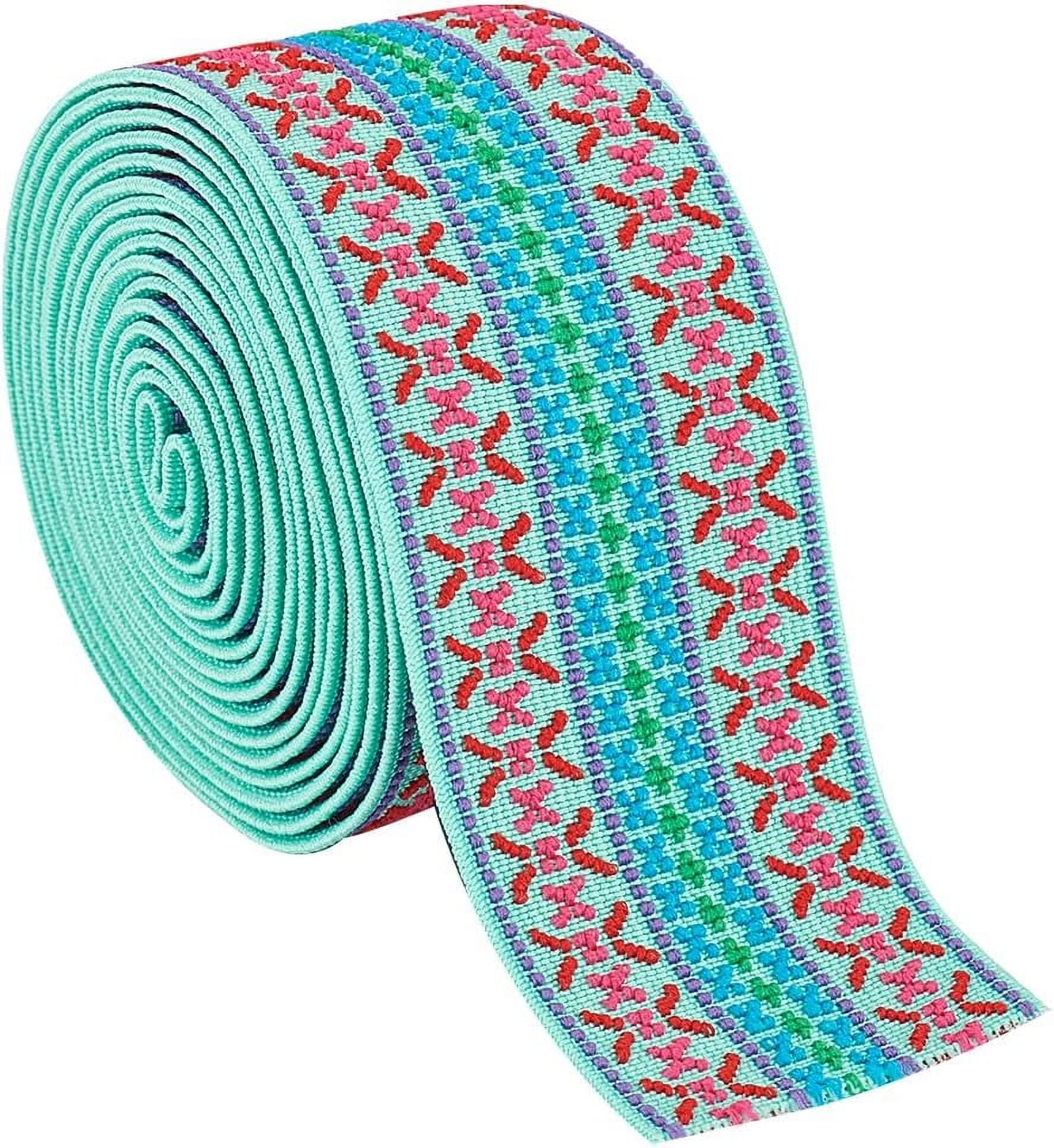 2.5 Yards Vintage Elastic Jacquard Ribbon 2inch Green and Red Elastic ...