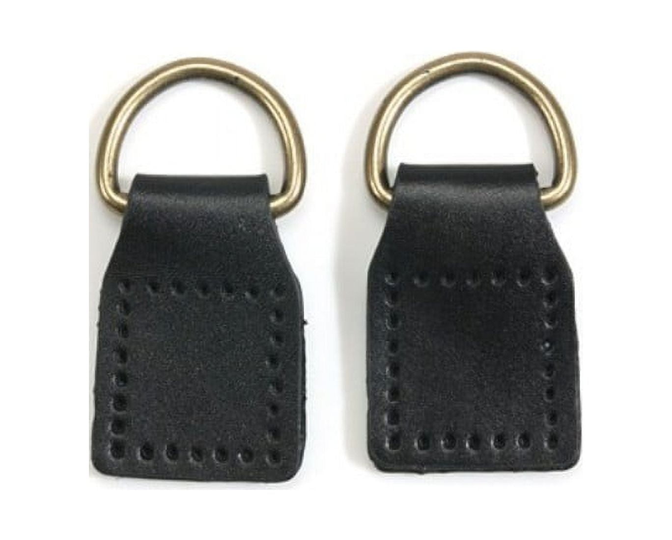 2.5" byhands D-Ring with 100% Genuine Leather Tab Attachment, Black (18 ...