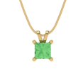 2.5 cctw Simulated Green Diamond Yellow Gold Plated Pendant with 18 ...
