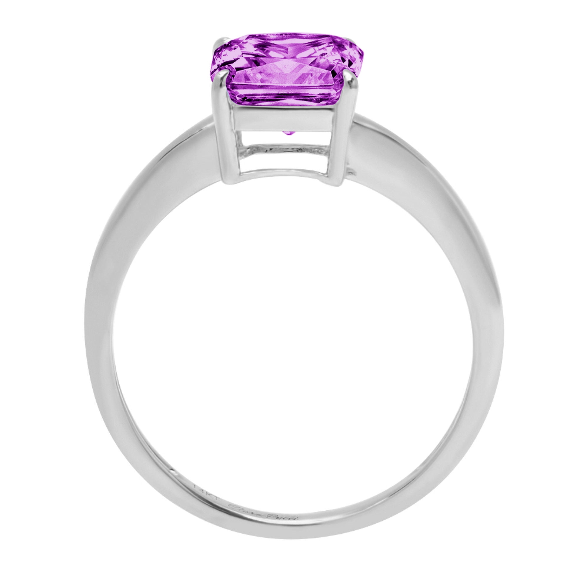 2.5 ct Asscher Cut Simulated Alexandrite Solitaire Engagement Ring for ...