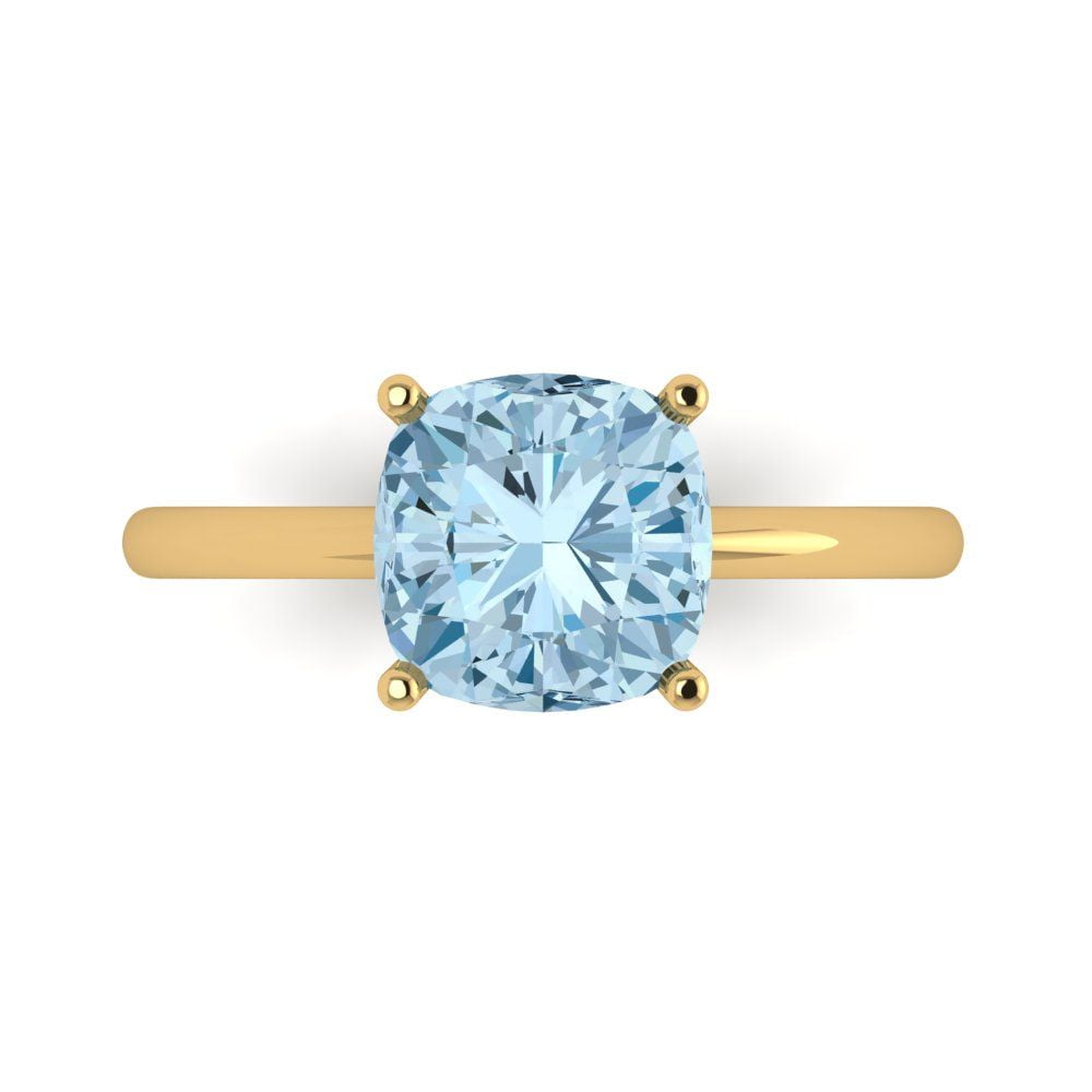 Solitaire Engagement Ring for Women - 2.5ct Simulated Blue Diamond in ...