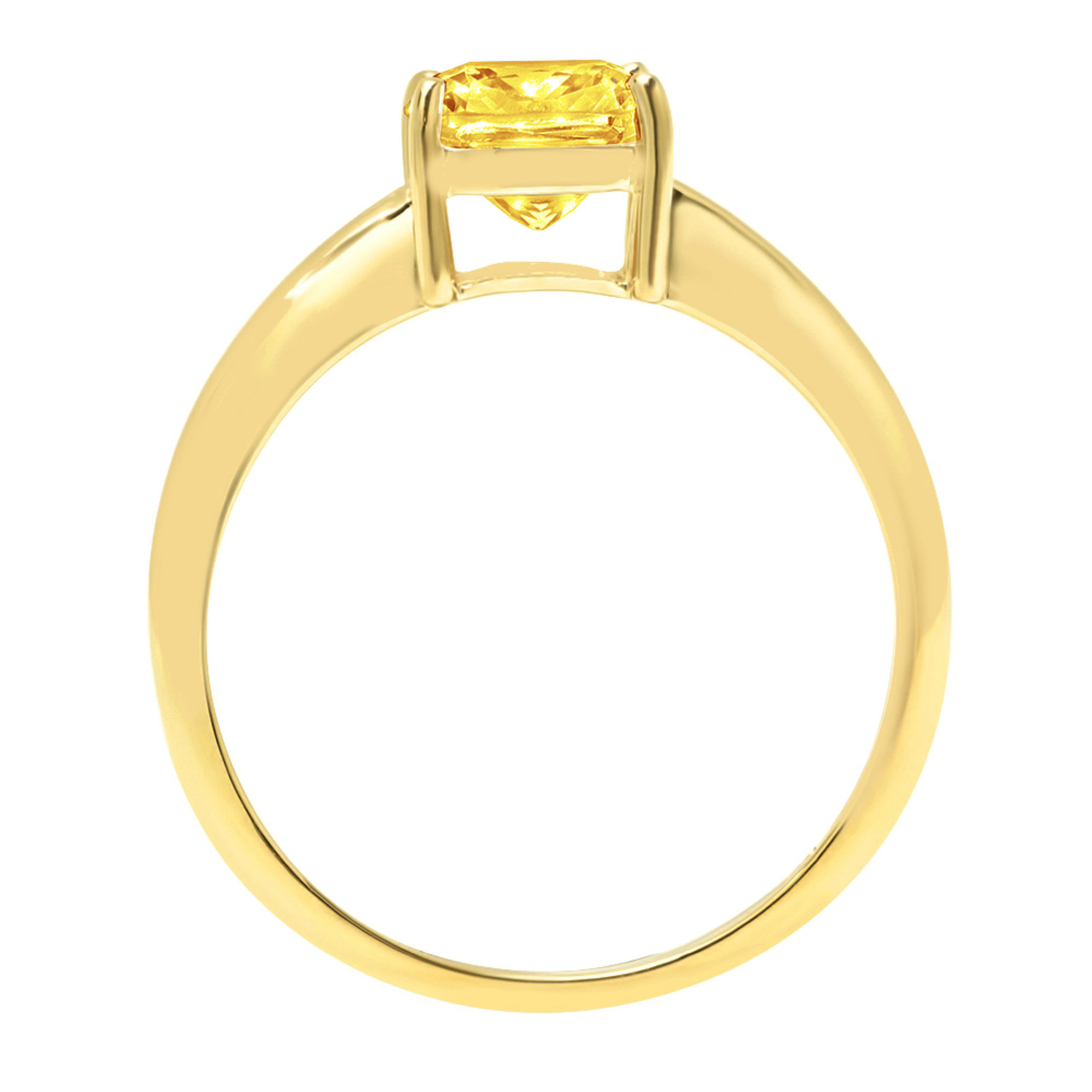 2.5 ct Cushion Cut Simulated Yellow Diamond Solitaire Engagement Ring ...
