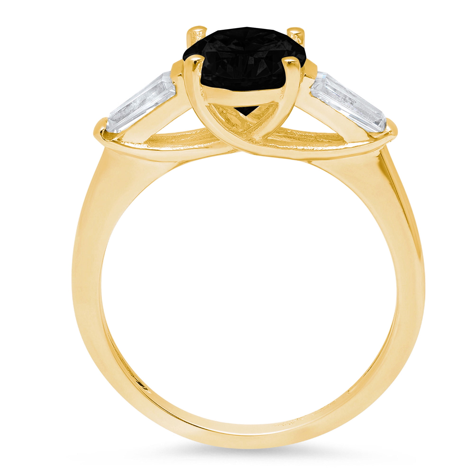 2.5 ct Oval Cut Natural Onyx Three-Stone Engagement Ring for Women in ...