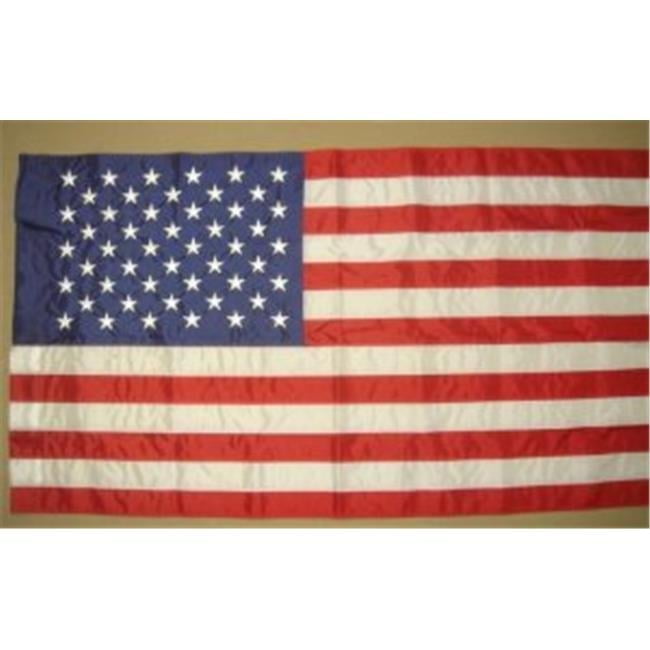 2 .5 ft. x 4 ft. Nyl-Glo U.S. Flag with Flagpole Sleeve and Leather Tab ...