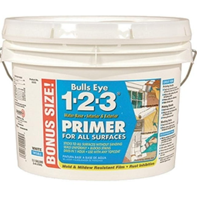 2.5 gal Zinsser 02025 White Zinsser, Bulls Eye 1-2-3 Water-Based Stain ...