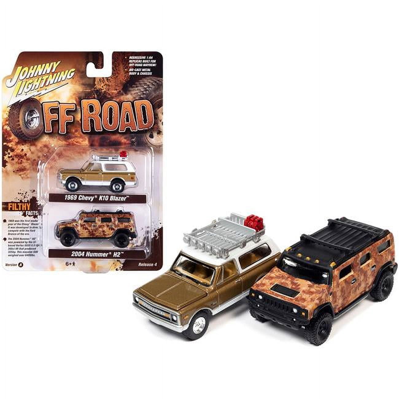 2.5 in. 1-64 Scale Diecast 1969 Chevrolet K10 Blazer & 2004 Hummer H2 ...