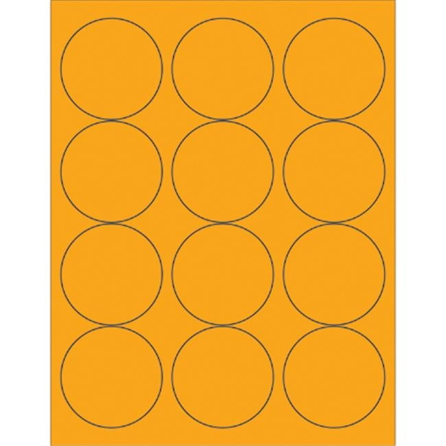 2.5 in. Fluorescent Orange Circle Laser Labels - Pack of 1200 - Walmart.com