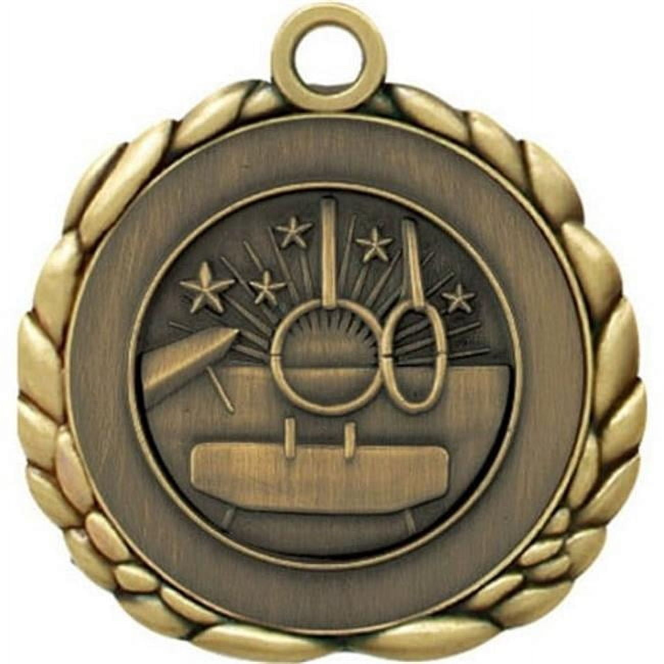 2.5 in. Quali Craft Medallion Medal Gymnastics, Antique Gold - Pack of ...