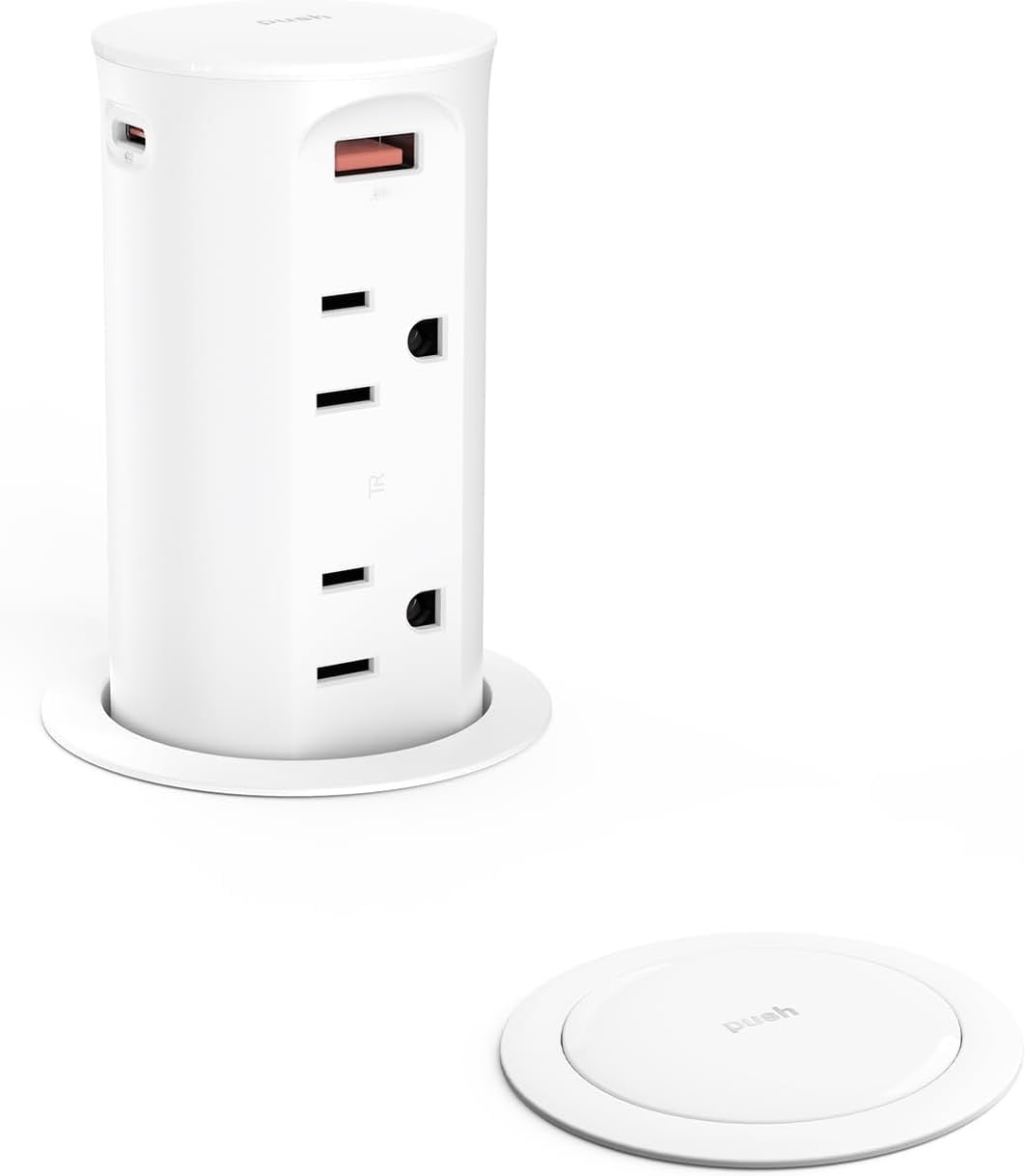 2.5 inch Hole Pop up Outlet for Countertop,20W USB C,4 USB Ports,4 ...