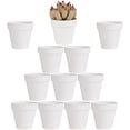 2.5 inch White Terracotta Pots with Drainage Holes,Small Mini Clay ...