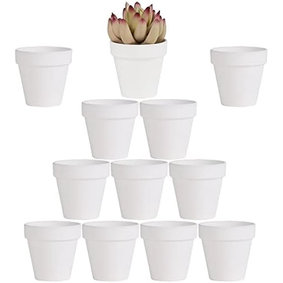 2.5 inch White Terracotta Pots with Drainage Holes,Small Mini Clay ...