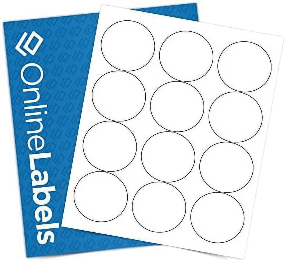 2.5 inch weatherproof white gloss round labels (laser printers only ...