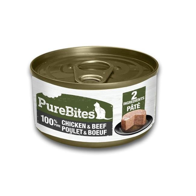 2.5 oz Pure Bites 100 Percent Chicken & Beef Cat Pate - Pack of 12 ...