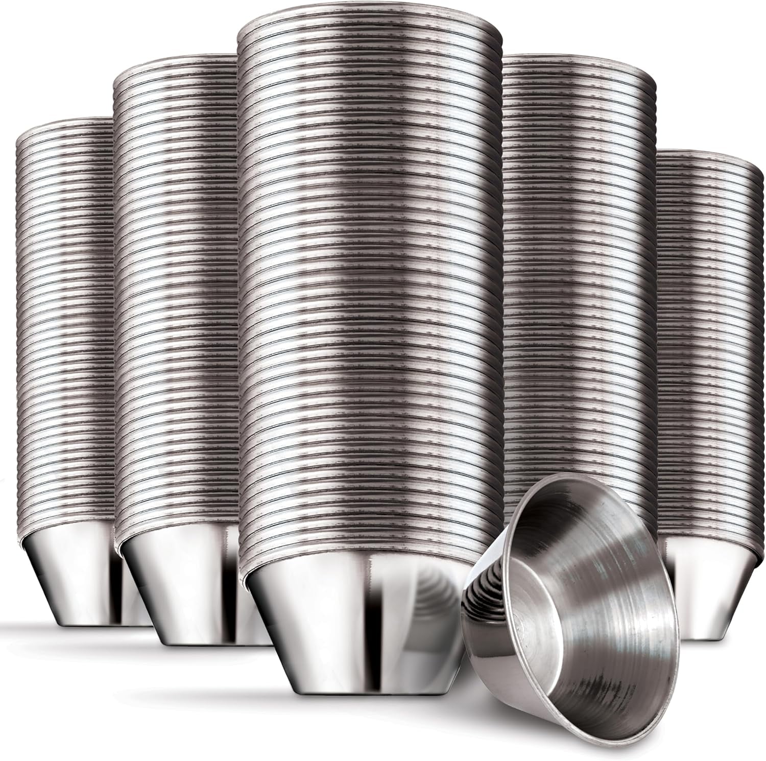 2.5 oz Stainless Steel Condiment Cups (12 Pack), Individual Portion ...