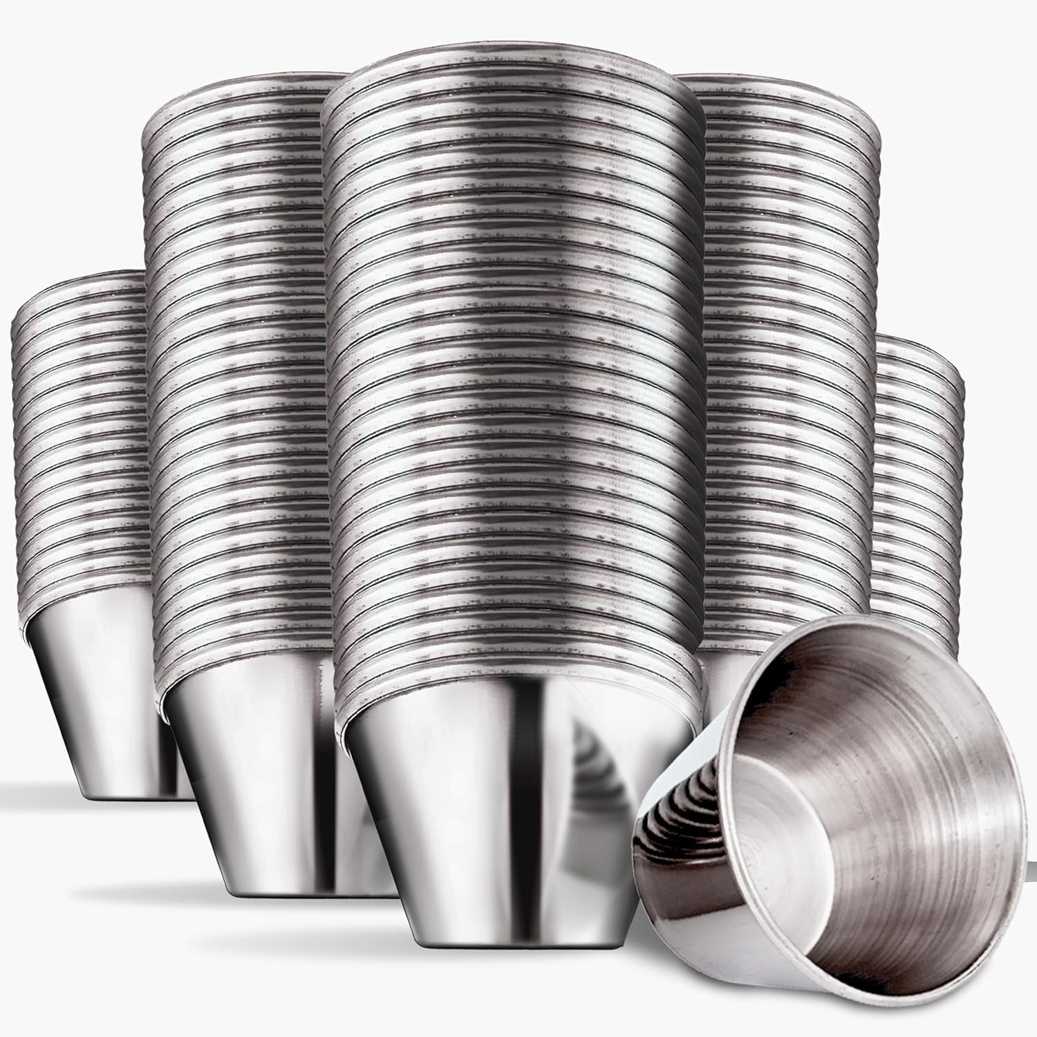 2.5 oz Stainless Steel Condiment Cups (48 Pack), Individual Portion ...