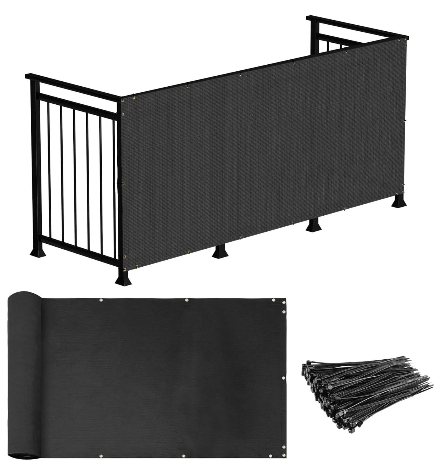 2.5' x 10' Balcony Privacy Fence Screen Mesh Windscreen Fencing Shield ...