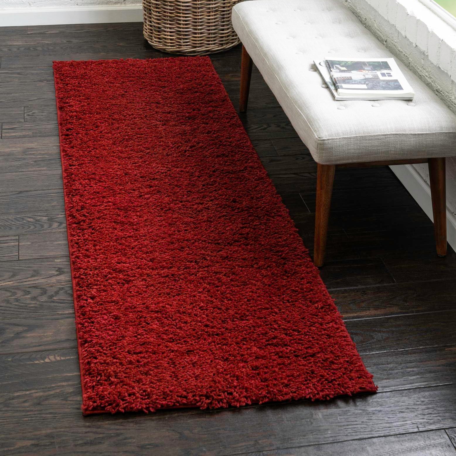 Unique Loom Everyday Shag Collection Area Rug - Solid (2' 6" x 10 ...