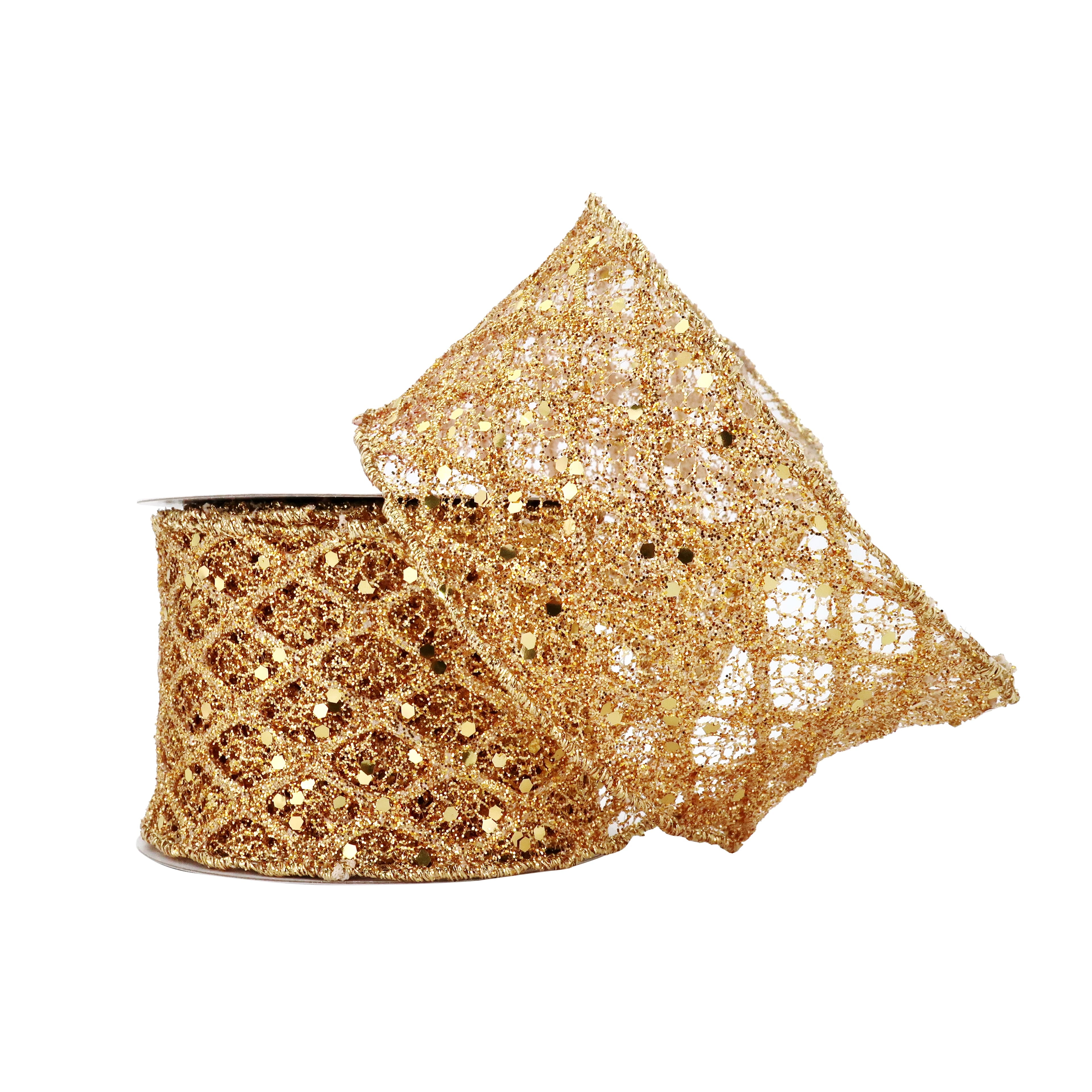 Gold Mesh Wired Christmas Ribbon by Celebrate It - Walmart.com