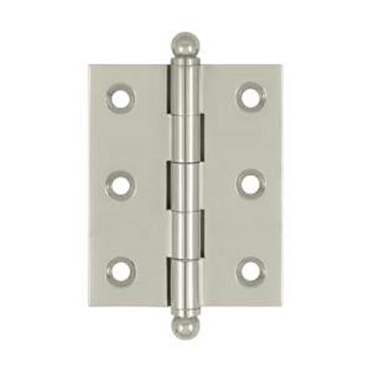 2.5 x 2 in. Hinge with Ball Tips - Bright Nickel - Solid - Walmart.com