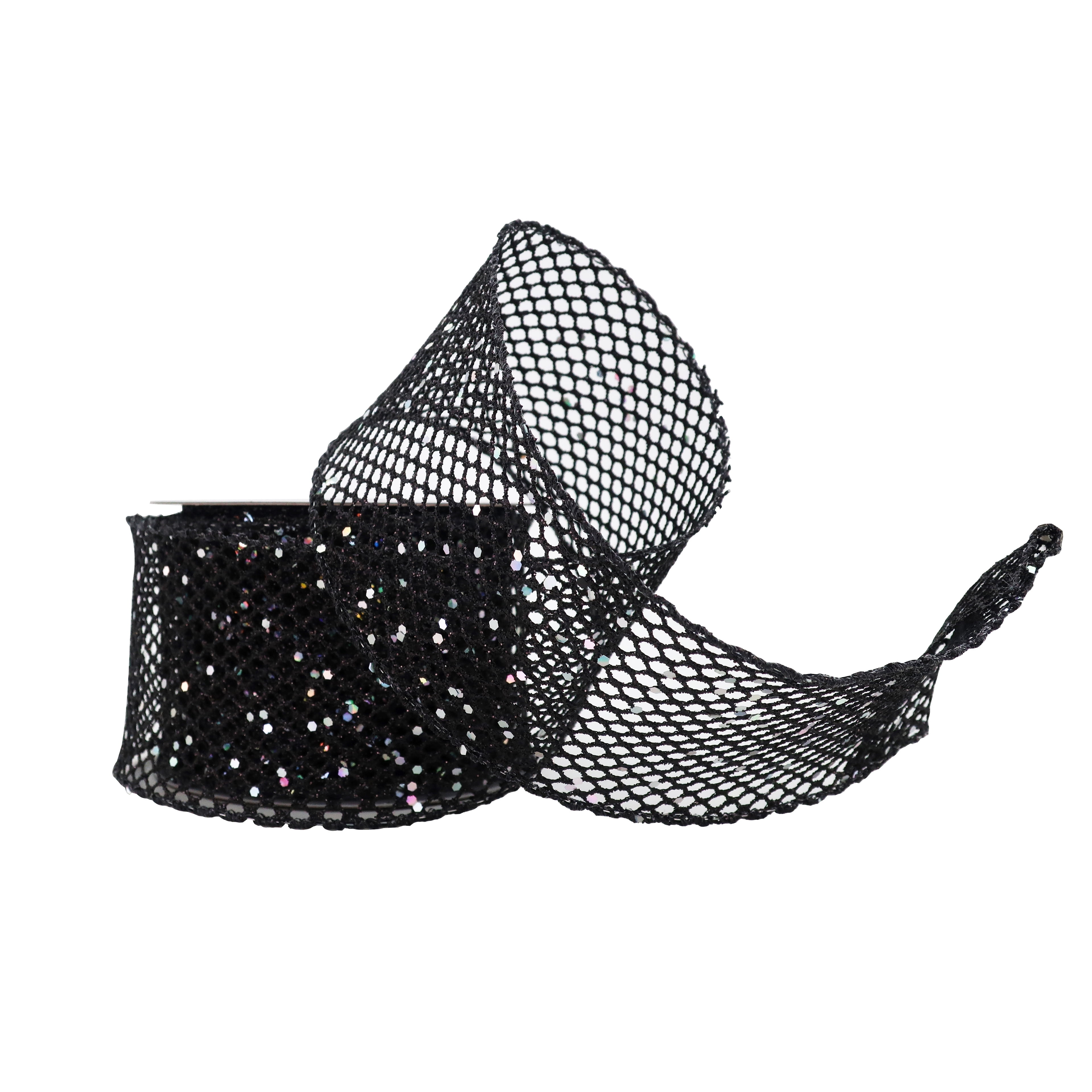 2.5" x 20ft. Black Wired Mesh Ribbon by Celebrate It® Halloween ...