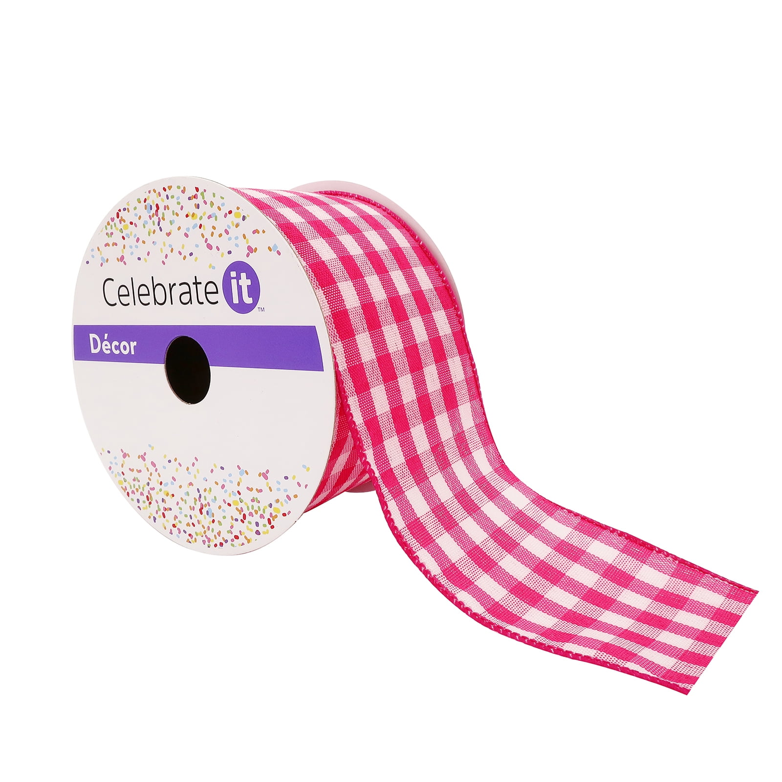 2.5" x 25ft. Wired Gingham Ribbon by Celebrate It™ - Walmart.com