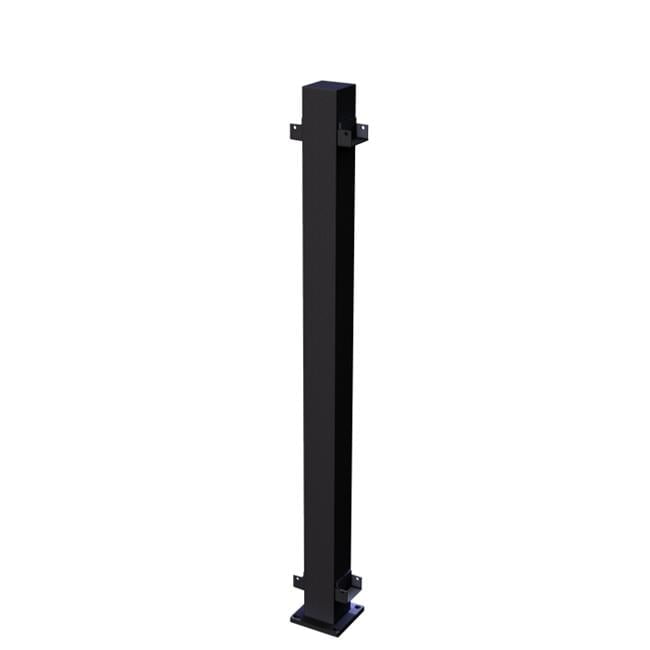 2.5 x 38 in. Smth Level Line Post with Brackets, Textured Black ...