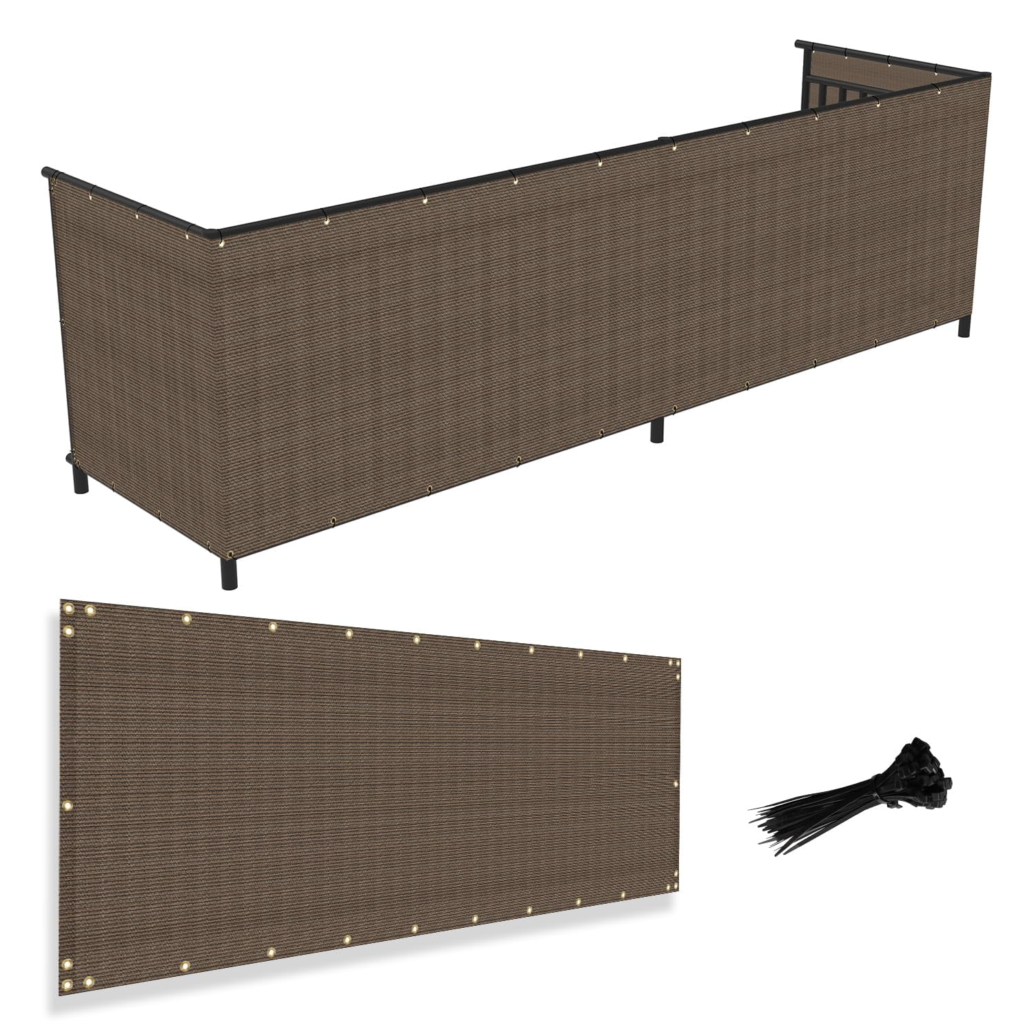 2.5' x 42' Outdoor Privacy Mesh Screen, High Density 200 GSM HDPE ...