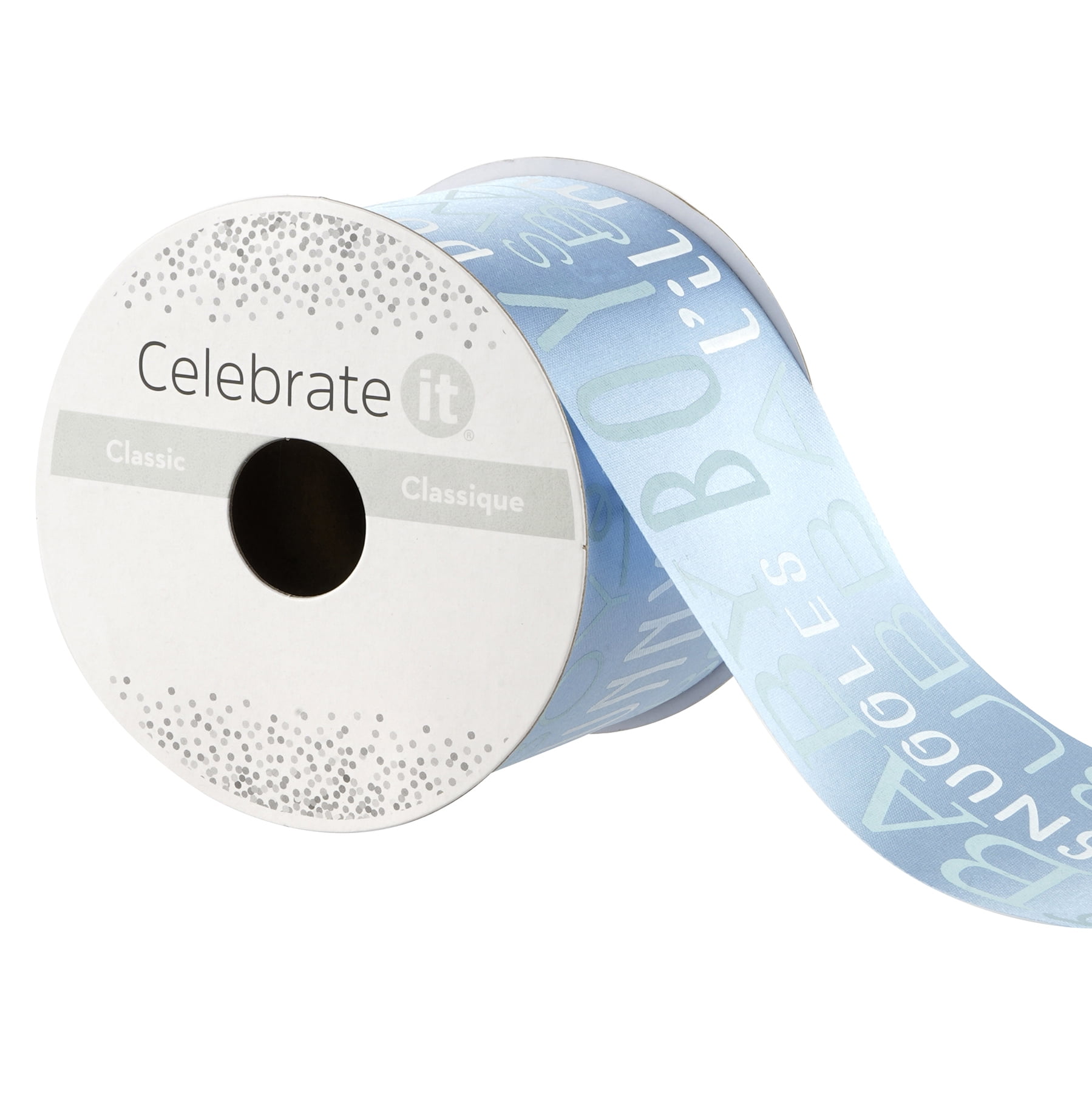 2.5" x 5yd. It's a Boy Satin Ribbon by Celebrate It – Blue - Non-Wired ...