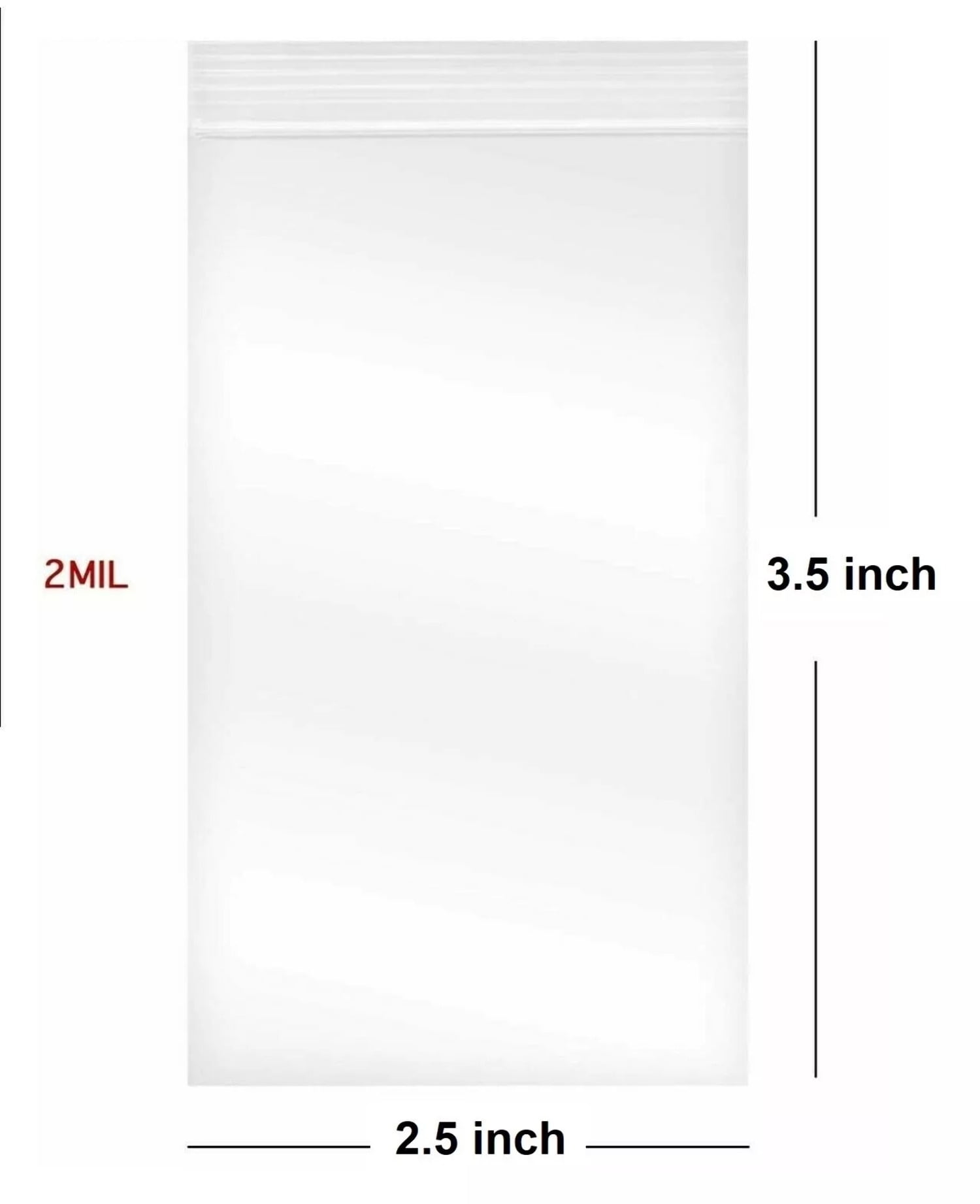 2.5"x3.5" inch Clear Reclosable Plastic 2-Mil Ziplock Bags Poly Jewelry ...