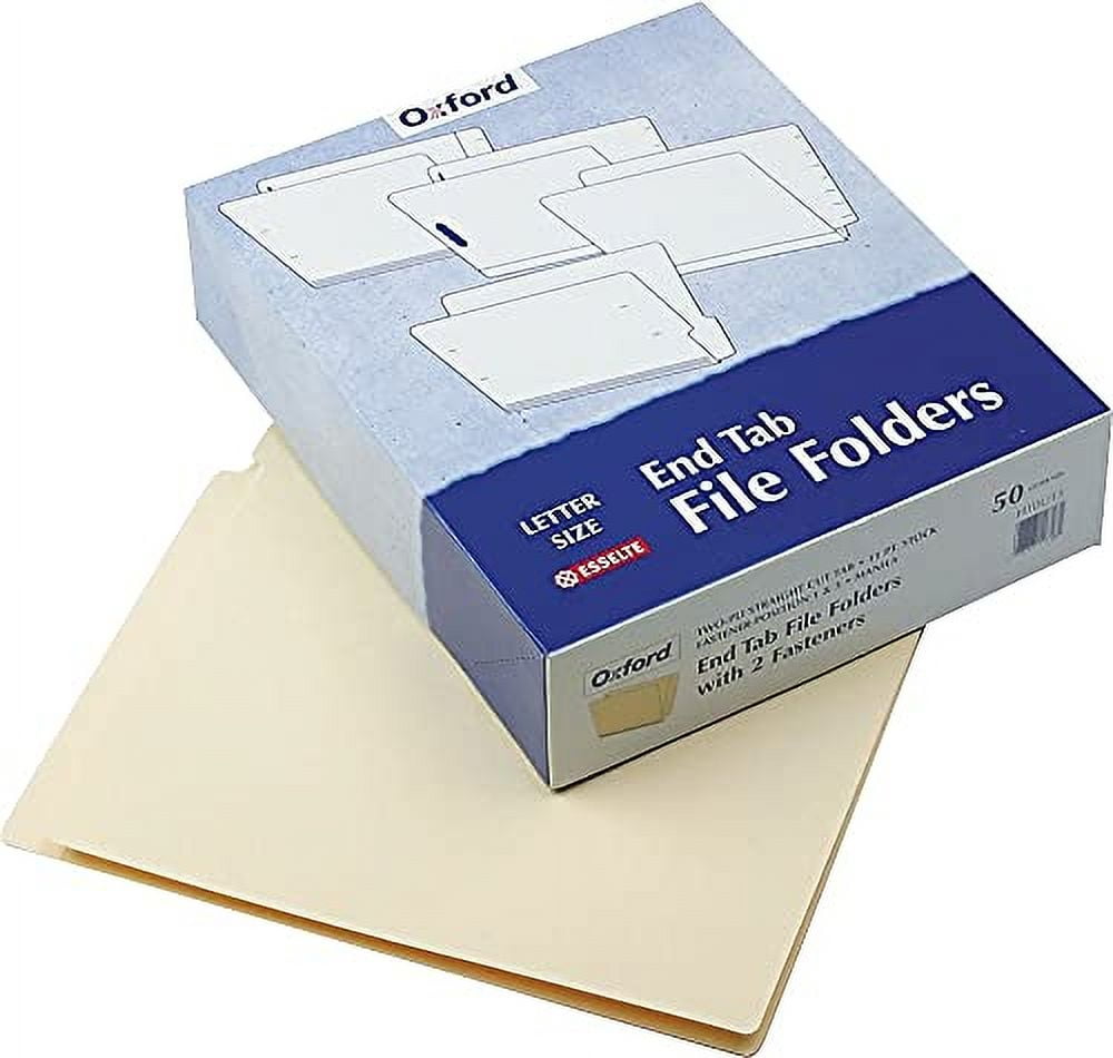 2 50/BX (H10U13) End-Tab Fastener Folders, Letter Size, Fasteners ...