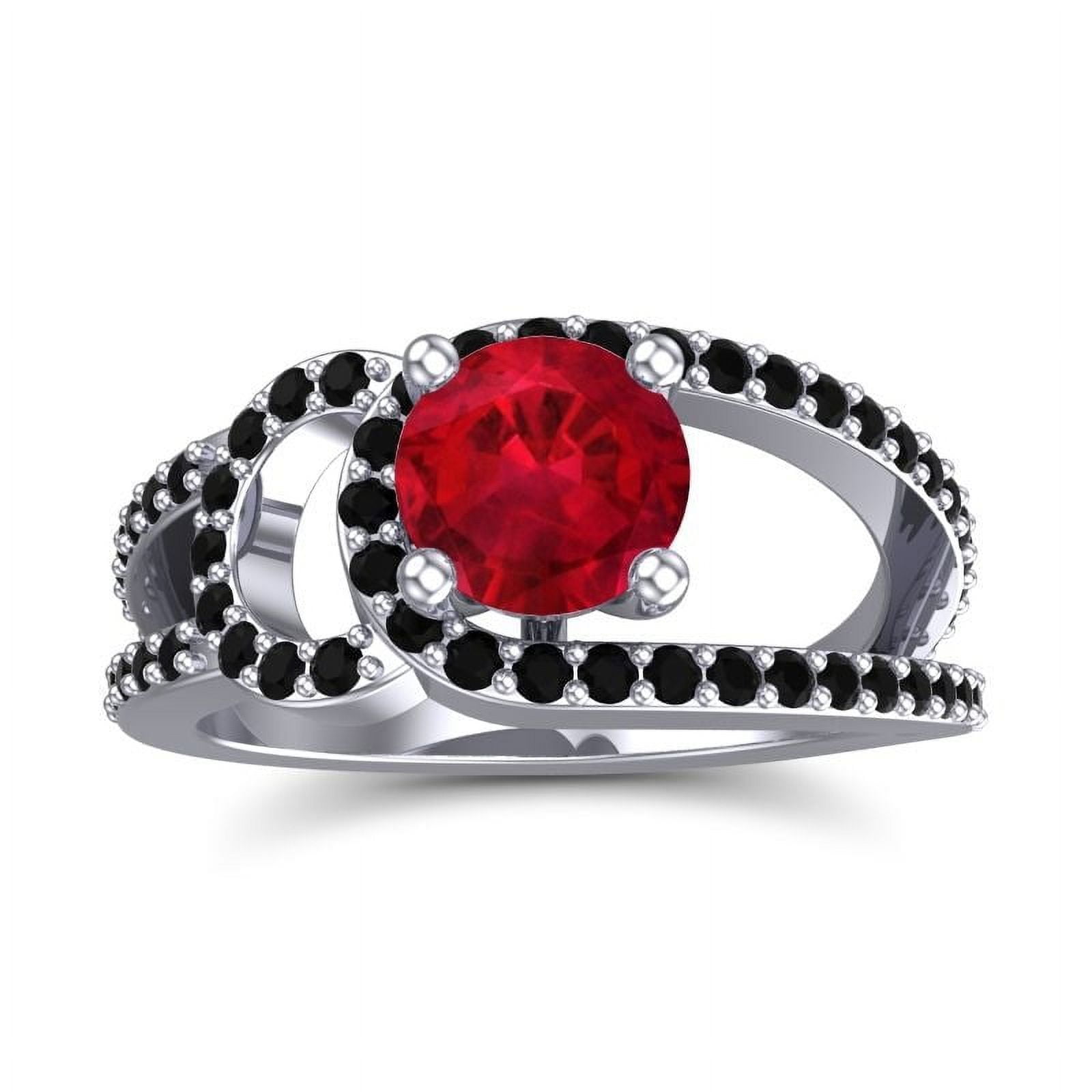 2.50 Carat Beautiful Round Cut Red Ruby & Black Onyx Gemstone ...