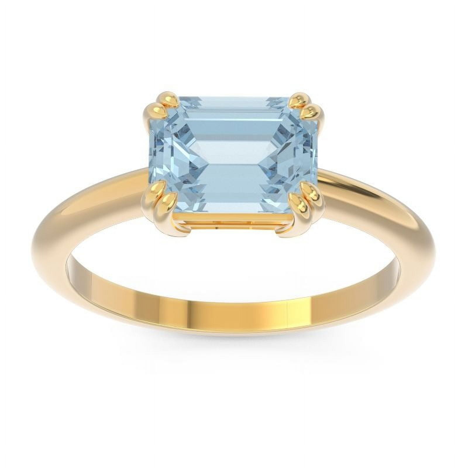 2.50 Carat Emerald Cut Blue Topaz Gemstone New Solitaire Engagement ...