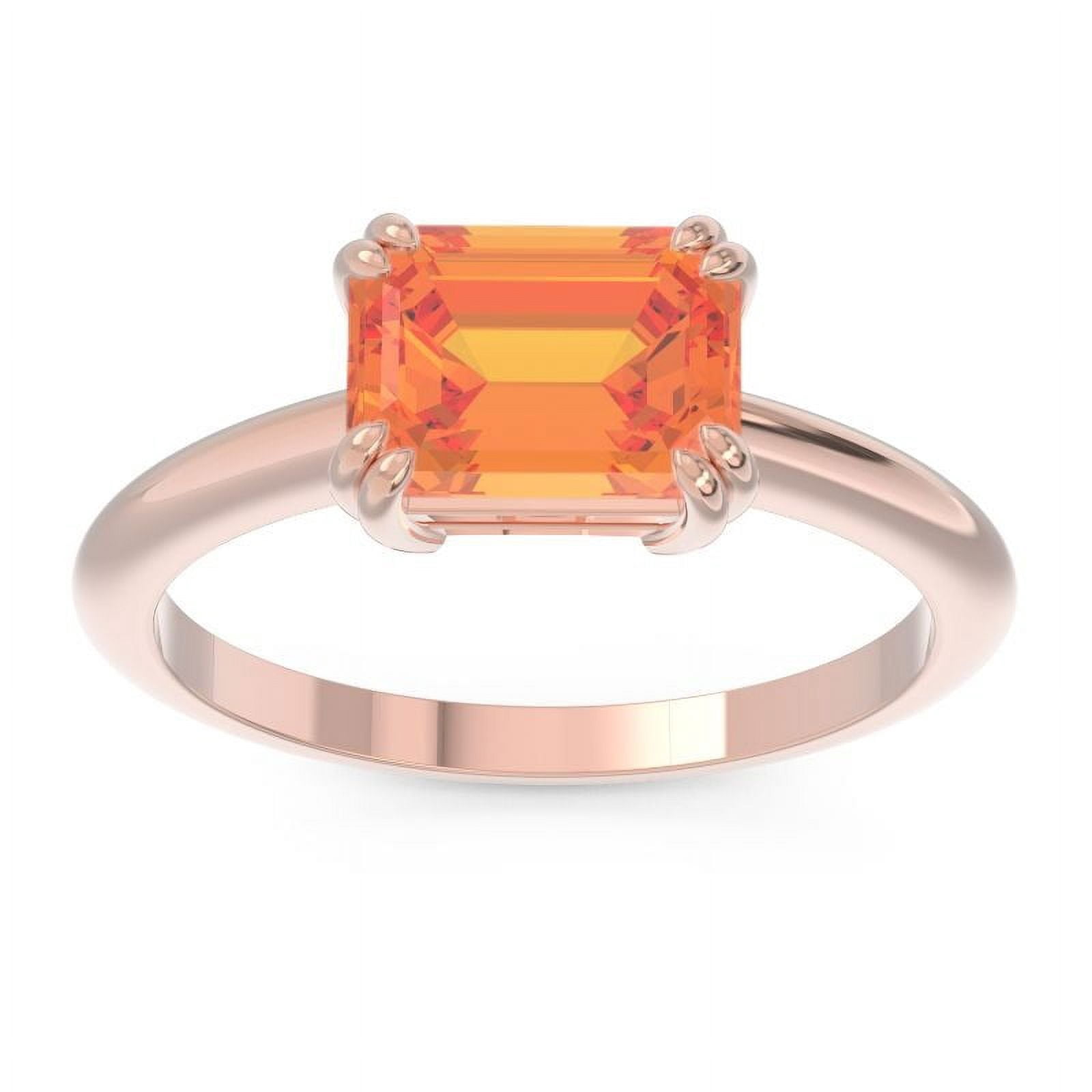 2.50 Carat Emerald Cut Citrine Gemstone Elegant Engagement Ring for ...
