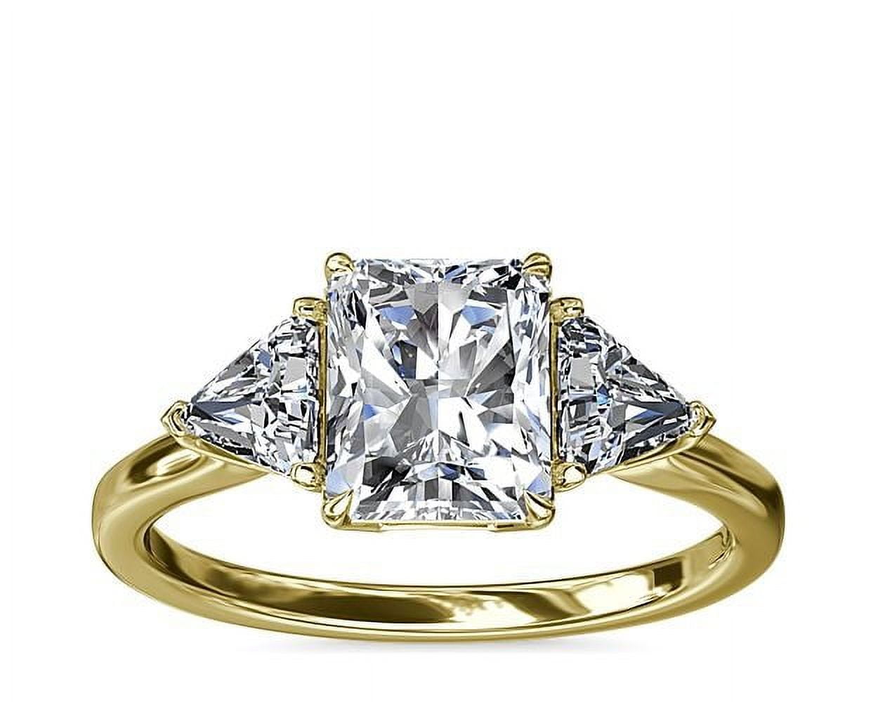 2.50 Carat Radiant Cut Fine Moissanite 3-stone Engagement Ring for ...