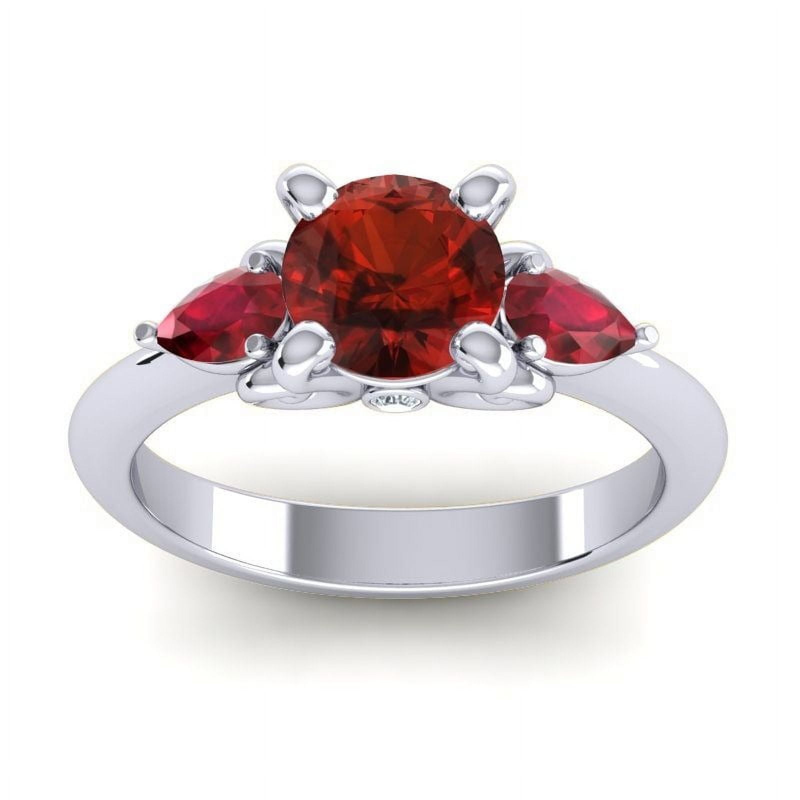 2.50 Carat Sparkle Round Cut Garnet & Red Ruby Gemstone Engagement Ring ...