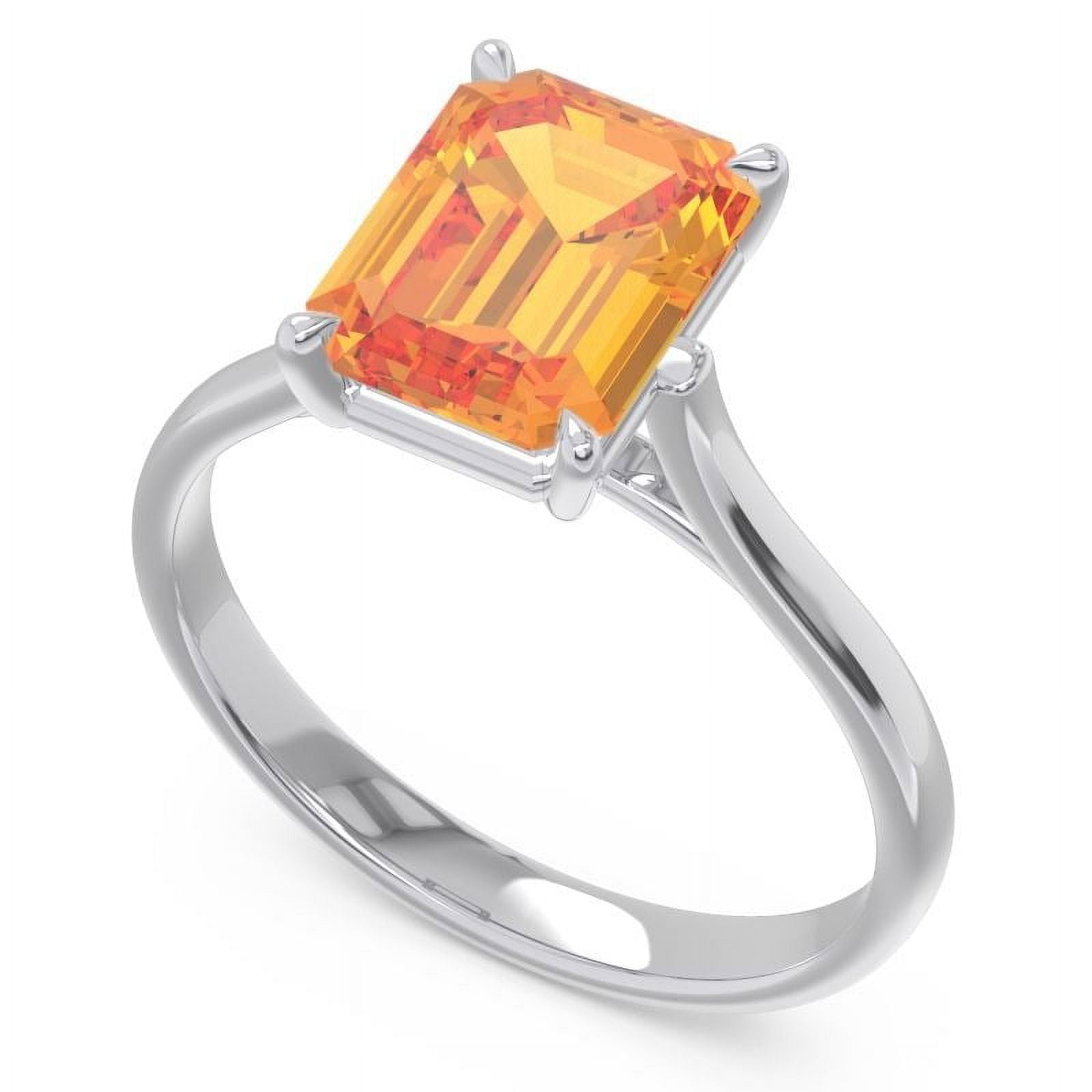 2.50 Carat Stunning Emerald Cut Citrine Gemstone Solitaire Ring for ...