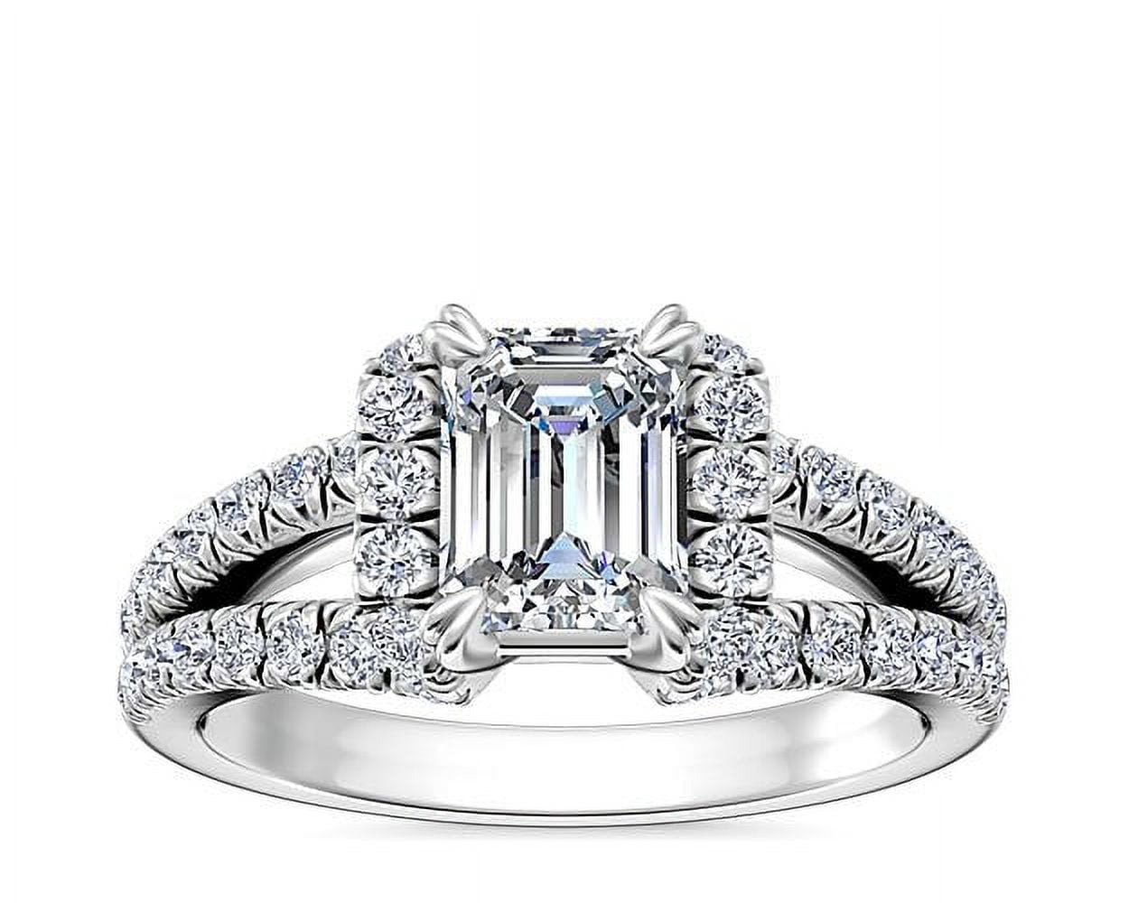 2.50 Carat Stunning Emerald Cut Moissanite Diamond Engagement Ring for ...