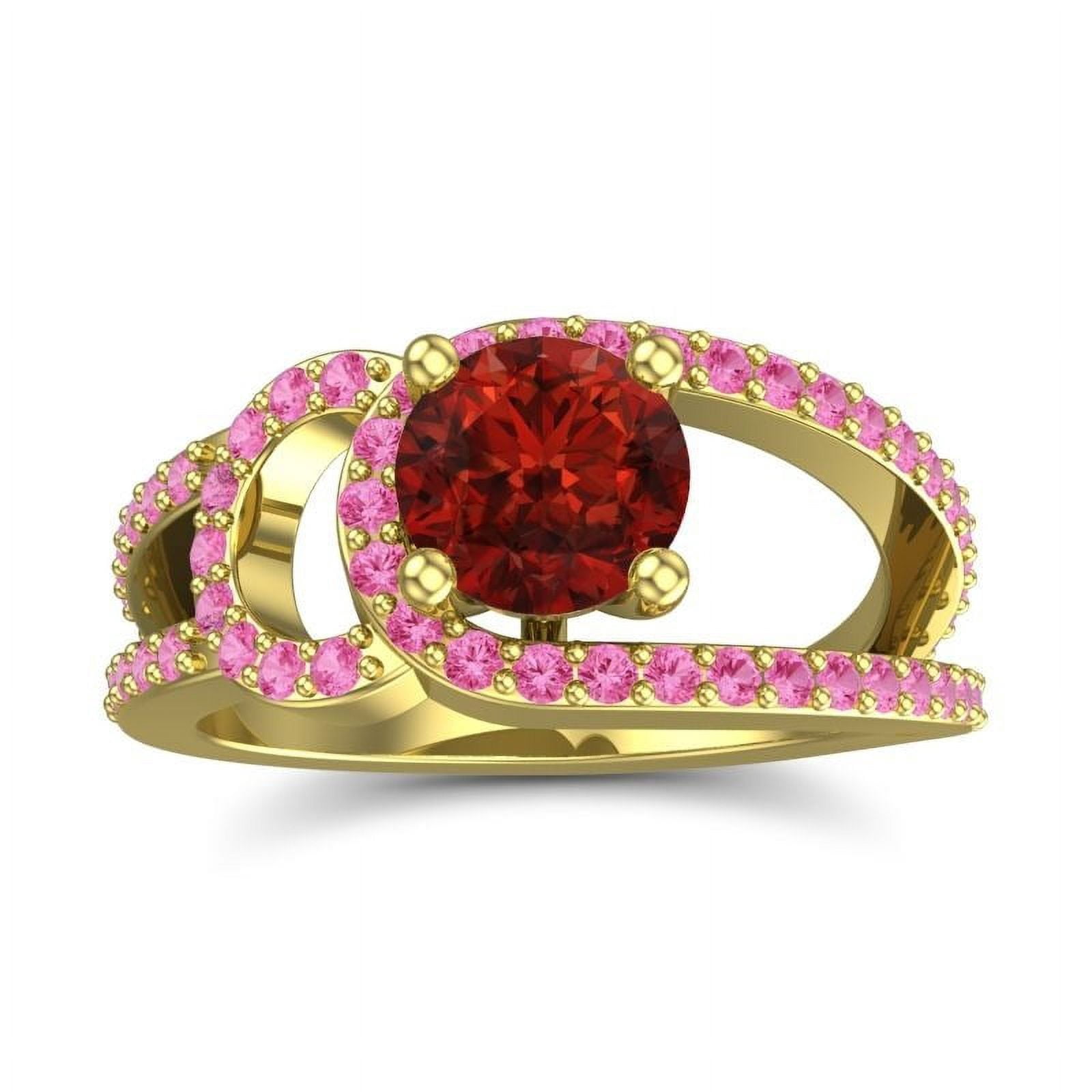 2.50 Carat Stunning Round Cut Garnet & Pink Sapphire Gemstone ...