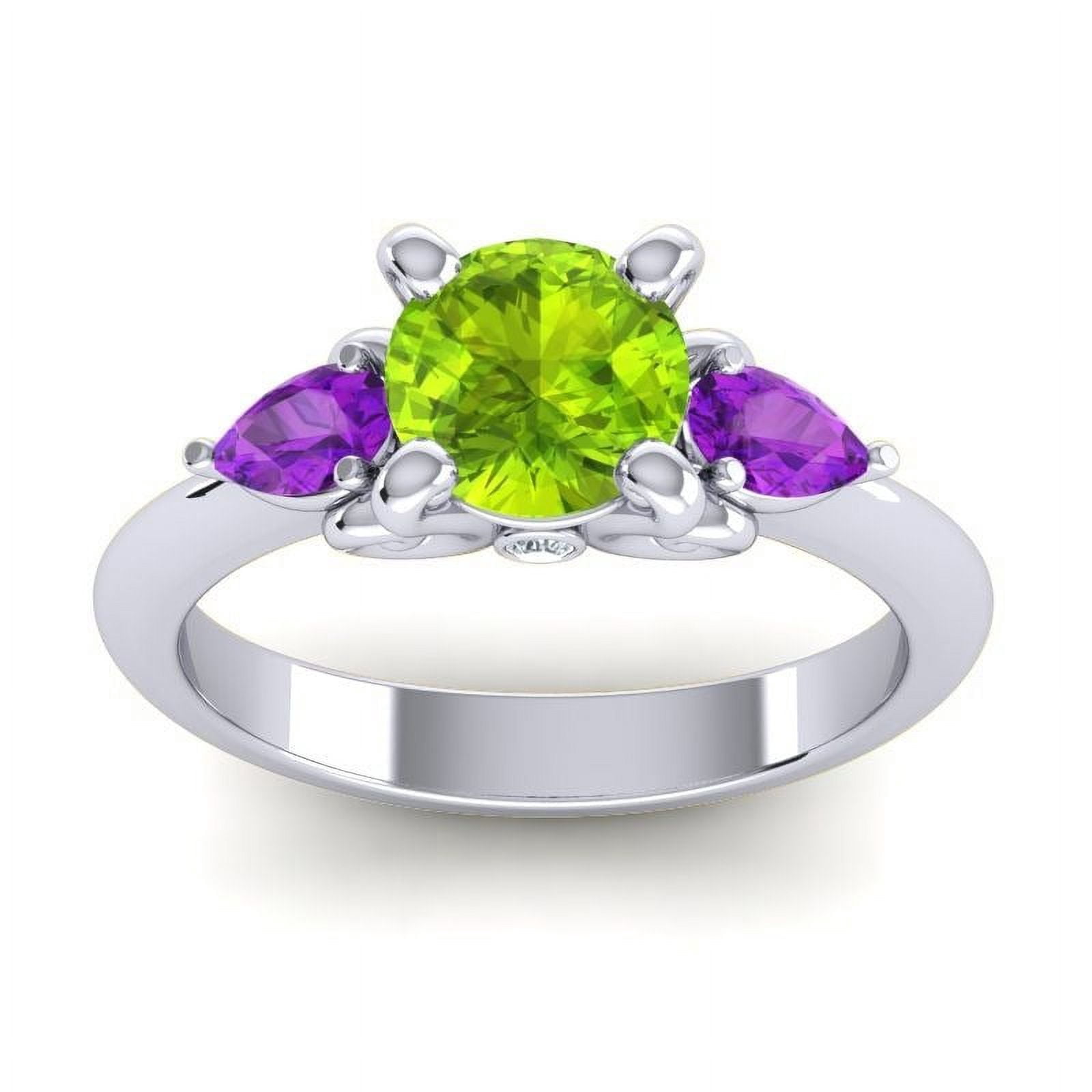 2.50 Ct Beautiful Round Shape Peridot & Amethyst Gemstone Anniversary ...