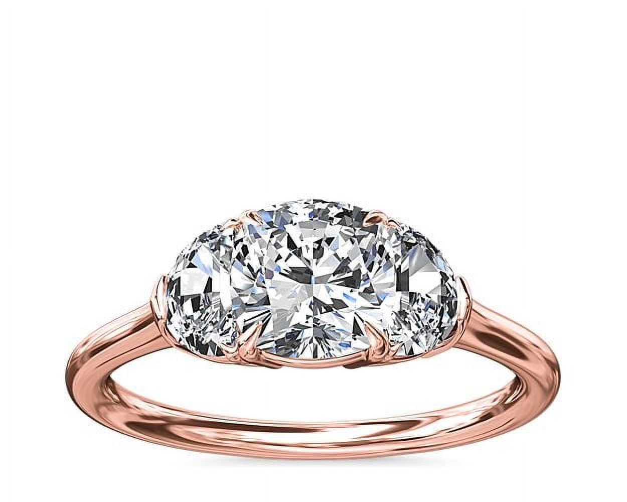 2.50 Ct Elegant Cushion Cut Moissanite 3-stone Engagement Ring for ...