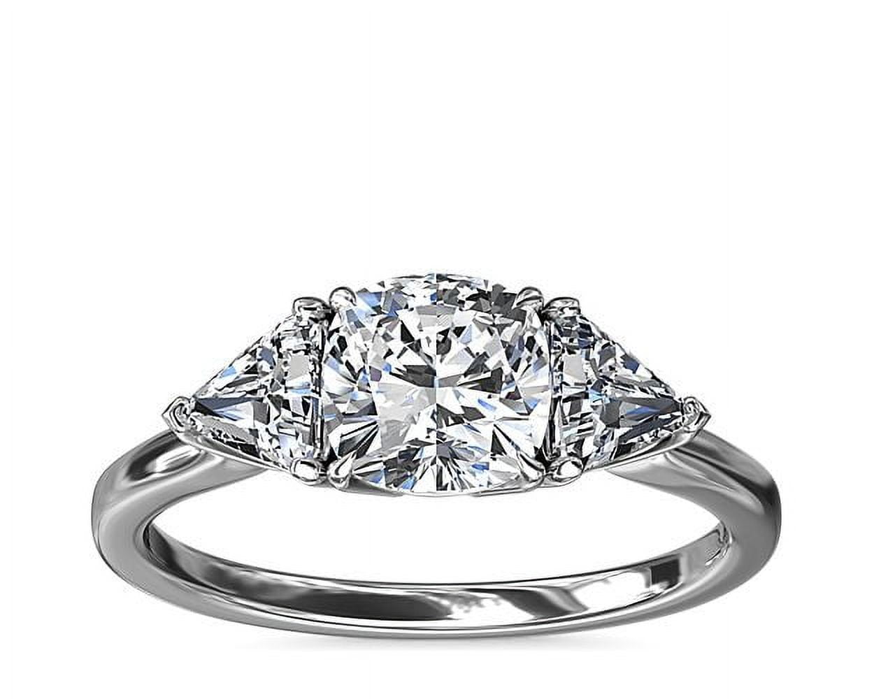 2.50 Ct IGI Certified Shiny Cushion Cut Lab Grown Diamond Three Stone ...