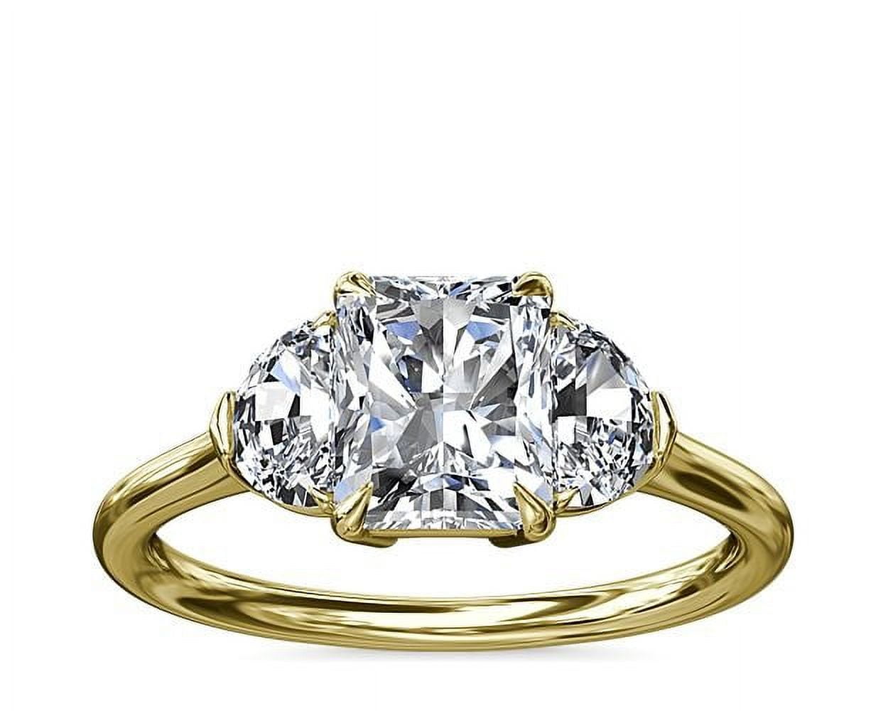 2.50 Ct IGI Certified Shiny Radiant Cut Lab Grown Diamond Three Stone ...