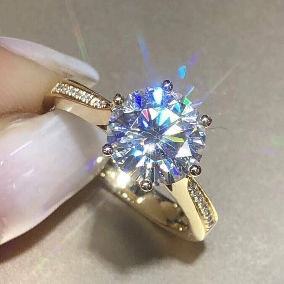 2.50 Ct Lab Created Diamond Solitaire Engagement Ring 14k Yellow Gold ...