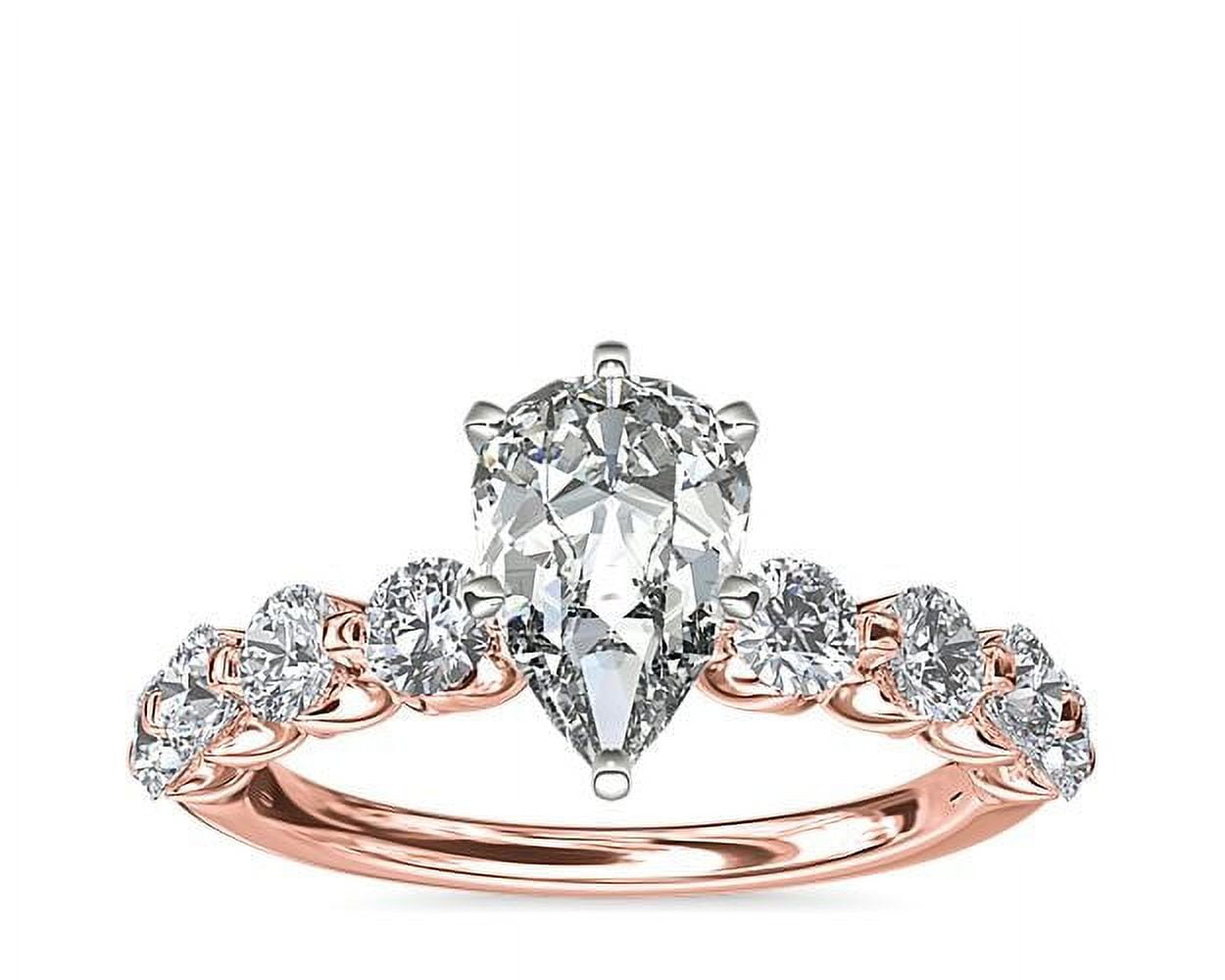 2.50 Ct Pear Cut Latest Moissanite Proposal Ring for Ladies Solid 18K ...