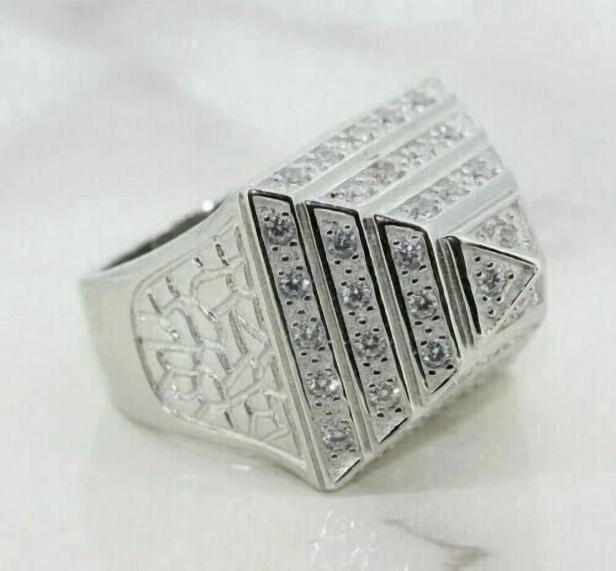 2.50 Ct Round Cut Real Moissanite 14k White Gold Plated Men's Pinky ...