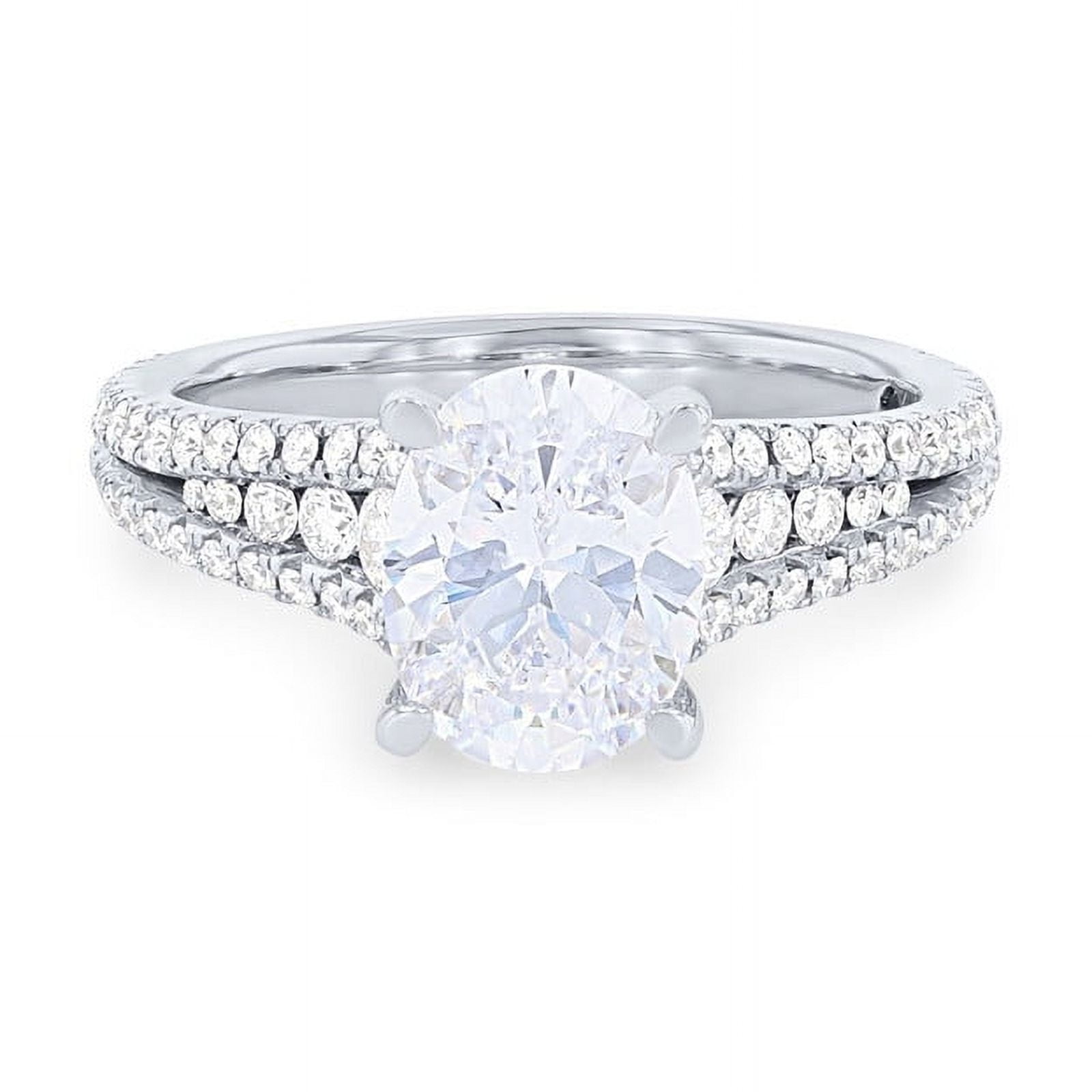 2.50 Ct Shiny Oval Cut Moissanite Diamond Wedding Ring for Women Solid (D/VVS1) 18K White Gold ...