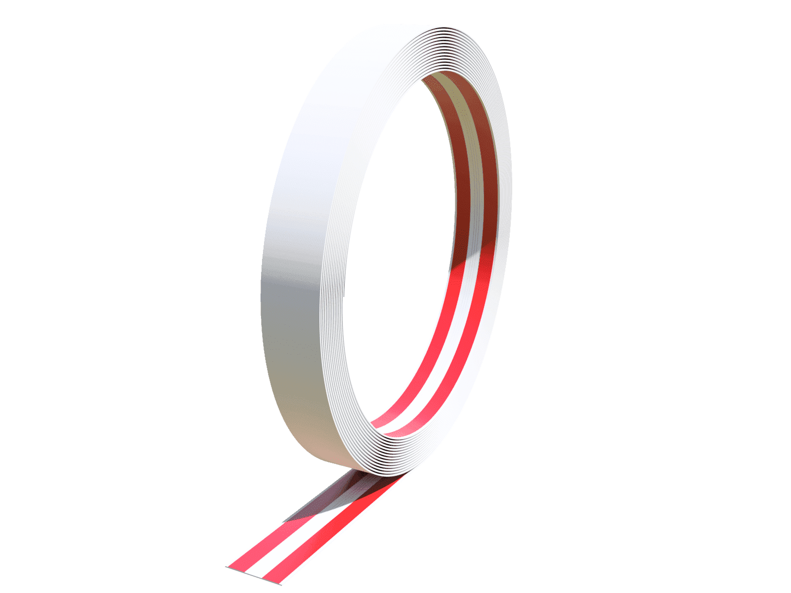 2.50" x 250' Vinyl Flat Trim Roll, Exterior Grade, White, Three Center ...