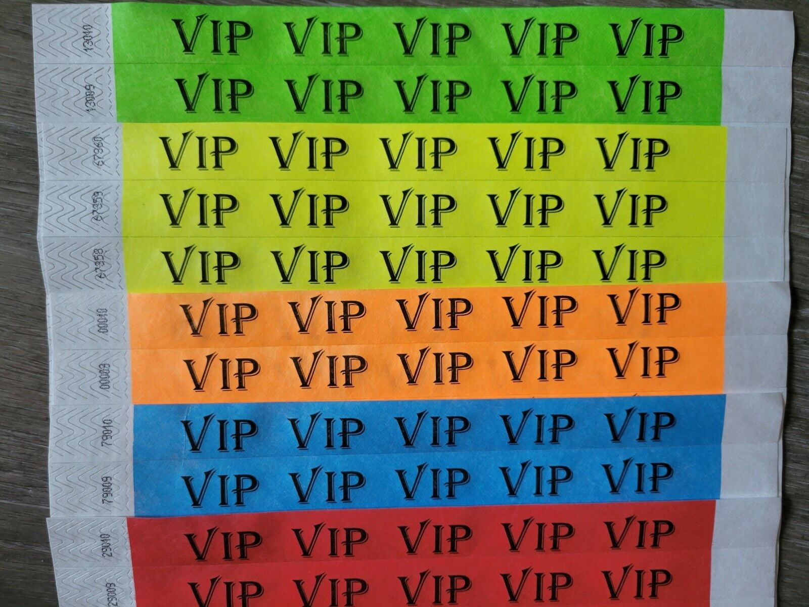 2,500 3/4" VIP MULTI-COLOR TYVEK WRISTBANDS, PAPER WRISTBANDS,EVENT ...
